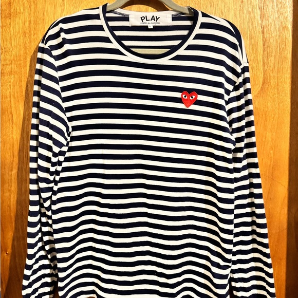 Comme des Garcons PLAY | Shirts | Comme Des Garcons Play Navy And White ...